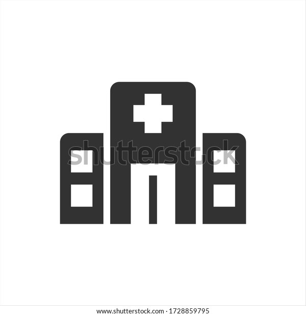 Hospital Vector Icon On White Background Stock Vector (Royalty Free ...