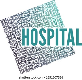 Hospital Vector Illustration Word Cloud Isolated Stock Vector (Royalty ...