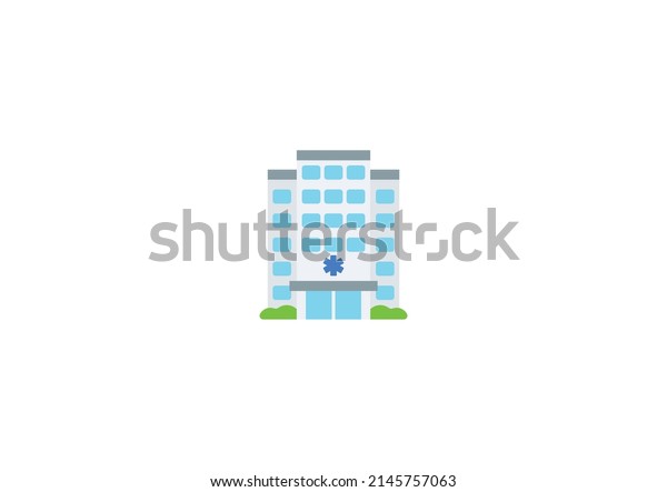 Hospital Vector Isolated Emoticon Hospital Icon: เวกเตอร์สต็อก (ปลอดค่า ...