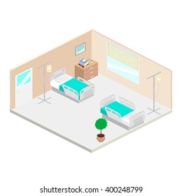 Hospital Ward Isometric Vector Stock Vector (Royalty Free) 400248799 ...