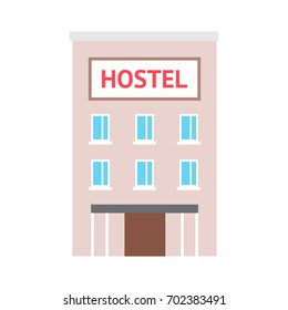 Hostel Building On White Background Stock Vector (Royalty Free ...