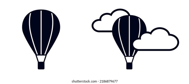 Hot Air Balloon Clouds Vector Icon Stock Vector (Royalty Free ...