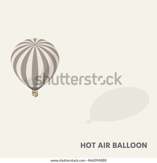 Hot Air Balloon Isometric View Shadow Stock Vector (Royalty Free ...