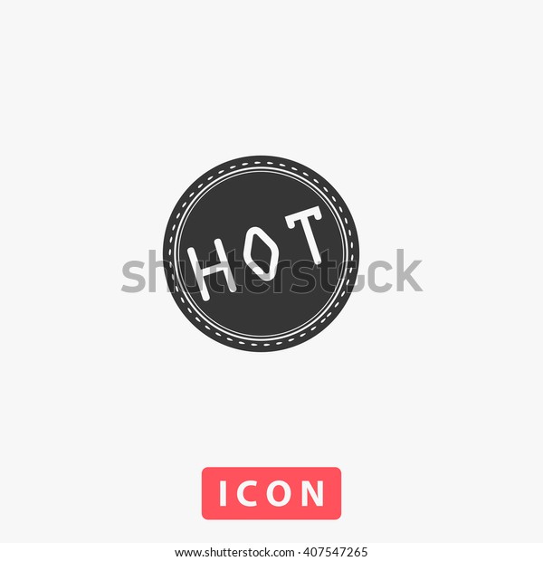 Hot Badge Label Sticker Grey Flat Stock Vector (Royalty Free) 407547265 ...
