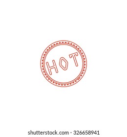 Hot Badge Label Sticker Red Outline Stock Vector (Royalty Free ...