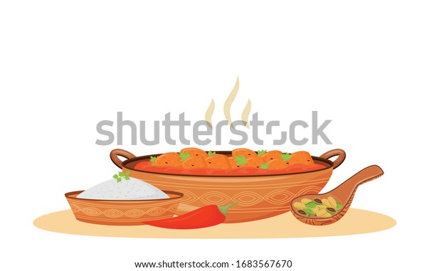 Hot Butter Chicken Cartoon Vector Illustration Stock Vector (Royalty ...