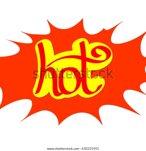 Hot Calligraphy Lettering Poster Design Template Stock Vector (Royalty ...