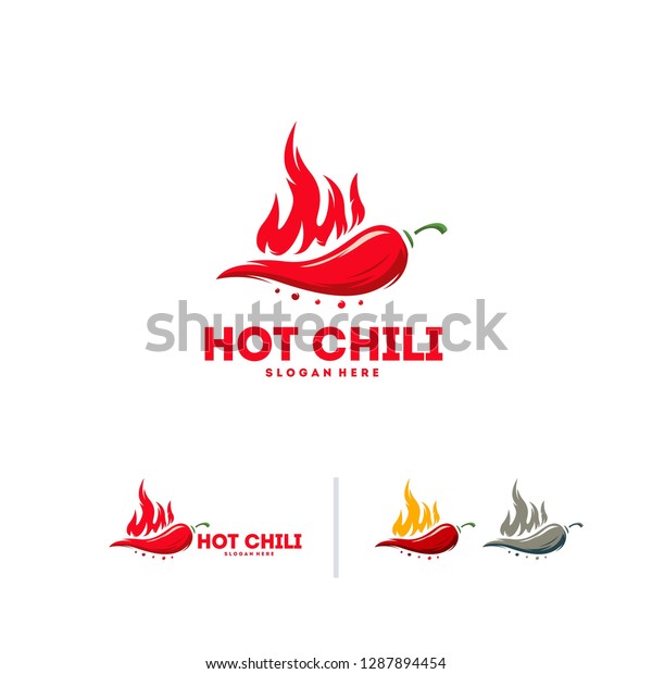 Hot Chili Logo Designs Concept Vector: เวกเตอร์สต็อก (ปลอดค่าลิขสิทธิ์ ...