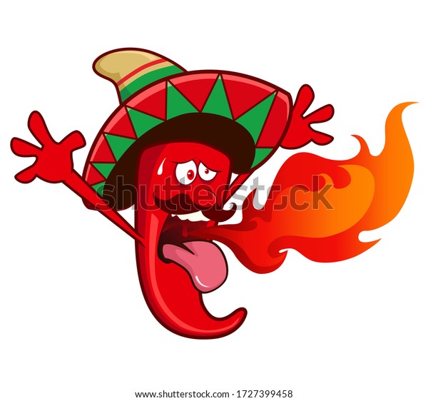 Hot Chili Mascot Cartoon Vector Stock Vector (Royalty Free) 1727399458