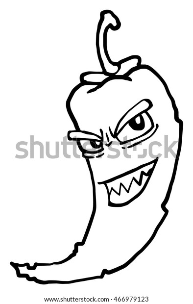 Hot Chili Pepper Character Angry Face Stock Vector (Royalty Free ...