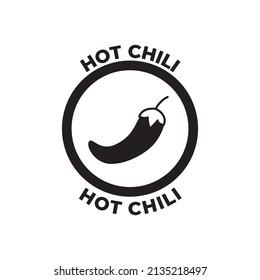 Hot Chilly Label Icon Black Flat Stock Vector (Royalty Free) 2135218497 ...