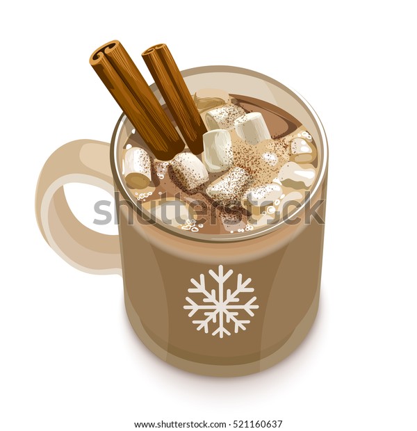 Hot Chocolate Decorative Vector Illustration Glass Stock Vector ...