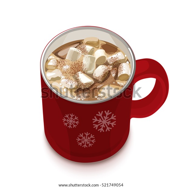 Hot Chocolate Decorative Vector Illustration Red: เวกเตอร์สต็อก (ปลอด ...