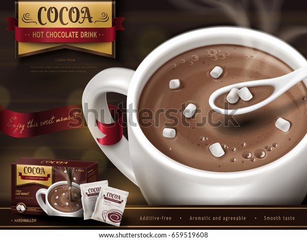 Hot Chocolate Drink Ad Spoon Small Stock Vector (Royalty Free ...