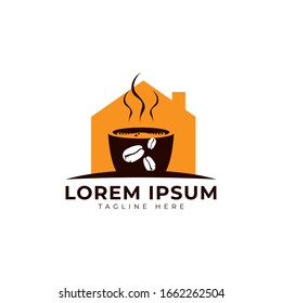 Hot Coffee House Cup Logo Vector Stock Vector (Royalty Free) 1662262504 ...