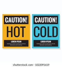 Hot Cold Caution Sign Sticker Text Stock Vector (Royalty Free ...
