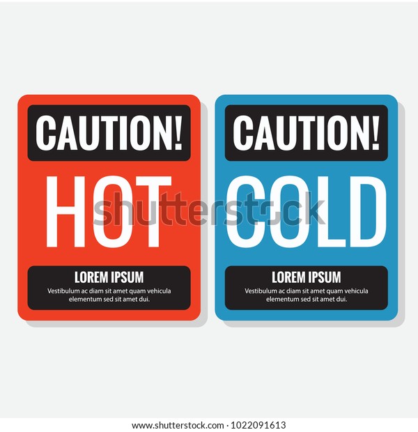 Hot Cold Caution Sign Sticker Text Stock Vector (Royalty Free ...