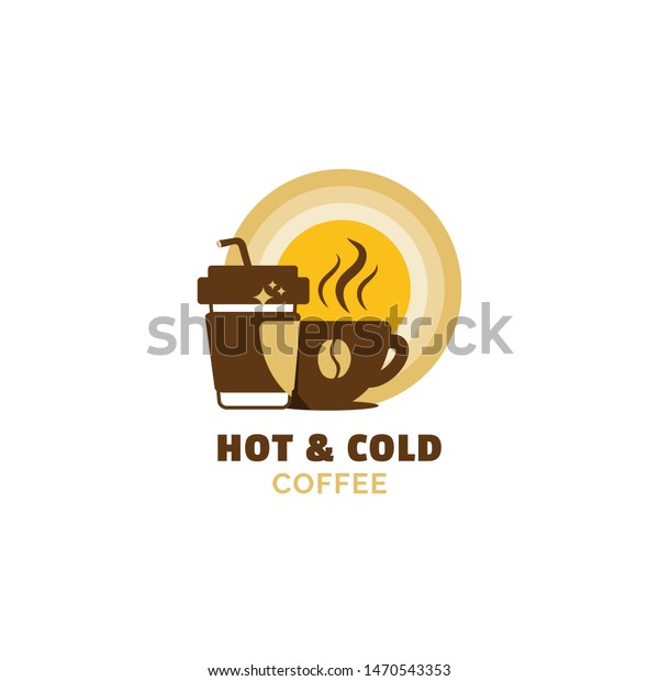 Hot Cold Coffee Logo Icon Cup Stock Vector (Royalty Free) 1470543353 ...
