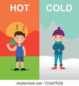 Hot Cold Comparison Kids Vector Illustration Stock Vector (Royalty Free ...