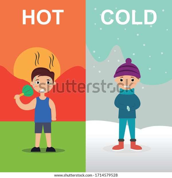 Hot Cold Comparison Kids Vector Illustration Stock Vector (Royalty Free ...