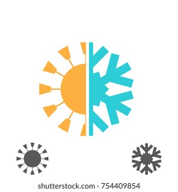 Hot Cold Vector Illustration Sun Snowflake Stock Vector (Royalty Free ...
