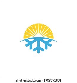 Hot Cold Wave Logo Design Template Stock Vector (Royalty Free ...