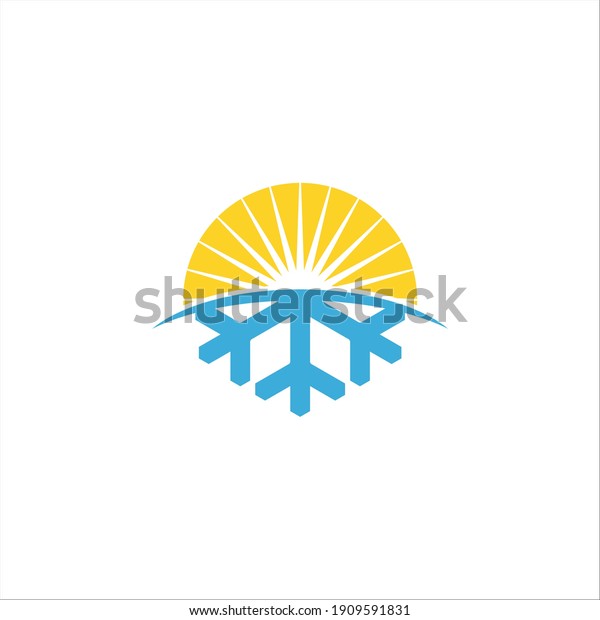 Hot Cold Wave Logo Design Template Stock Vector (Royalty Free ...