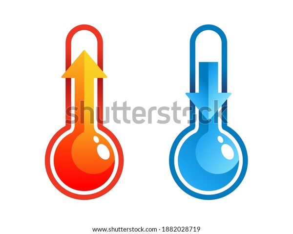 Hot Cold Weather Thermometers Indicator Rizing Stock Vector (Royalty ...