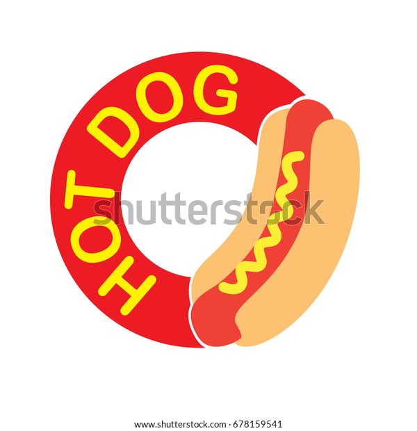 Hot Dog Banner Circle Stock Vector (Royalty Free) 678159541 | Shutterstock