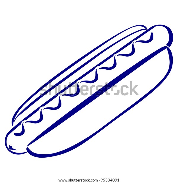 Hot Dog Blue White Icon Illustration Stock Vector (Royalty Free ...