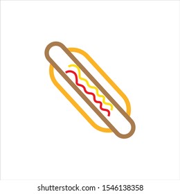 Hot Dog Shaped Simple Icon Vector Stock Vector (Royalty Free ...