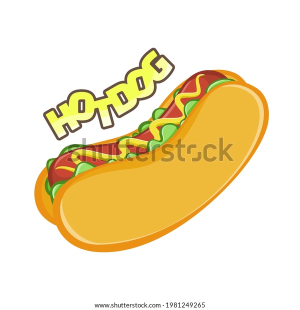 Hot Dog Text On Top Isolated Stock Vector (Royalty Free) 1981249265 ...