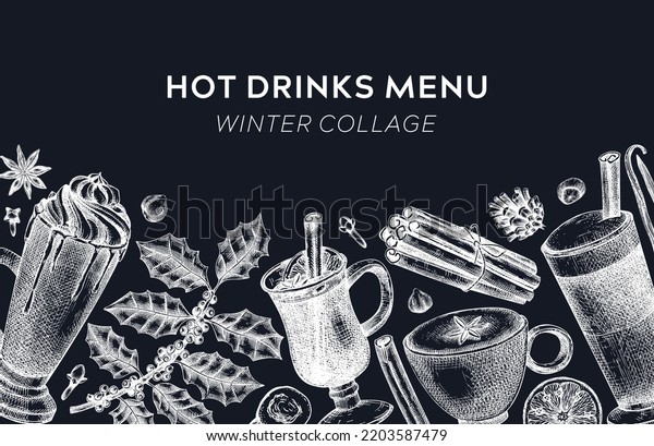 Hot Drinks Menu Design Mulled Wine Stock Vector (Royalty Free ...