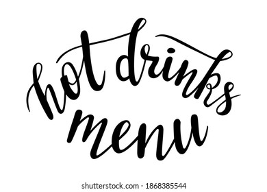 Hot Drinks Menu Hand Lettering Vector: เวกเตอร์สต็อก (ปลอดค่าลิขสิทธิ์ ...