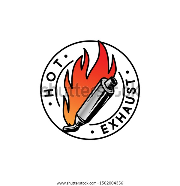 Hot Exhaust Flame On Logo Stock Vector (Royalty Free) 1502004356 ...