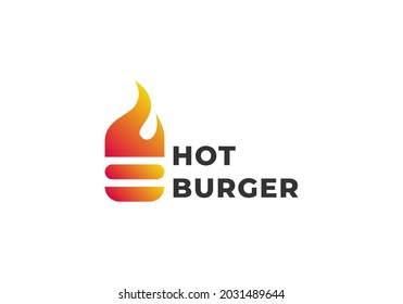 Hot Fire Flame Burger Logo Spicy Stock Vector (Royalty Free) 2031489644 ...