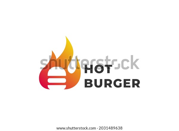 Hot Fire Flame Burger Logo Spicy Stock Vector (Royalty Free) 2031489638 ...
