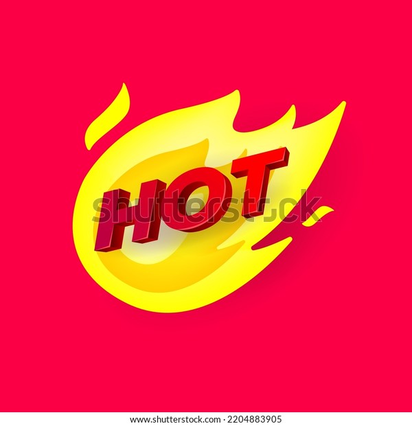 Hot Fire Sign Promotion Fire Banner Stock Vector (Royalty Free ...