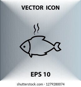 Hot Fish Dish Vector Outline Icon Stock Vector (Royalty Free ...
