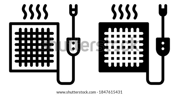 Hot Heating Pad Outline Glyph Icon Stock Vector (Royalty Free ...