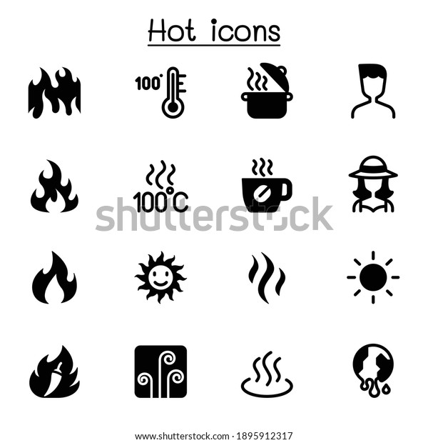 Hot Icon Set Vector Illustration Graphic Stock Vector (Royalty Free ...
