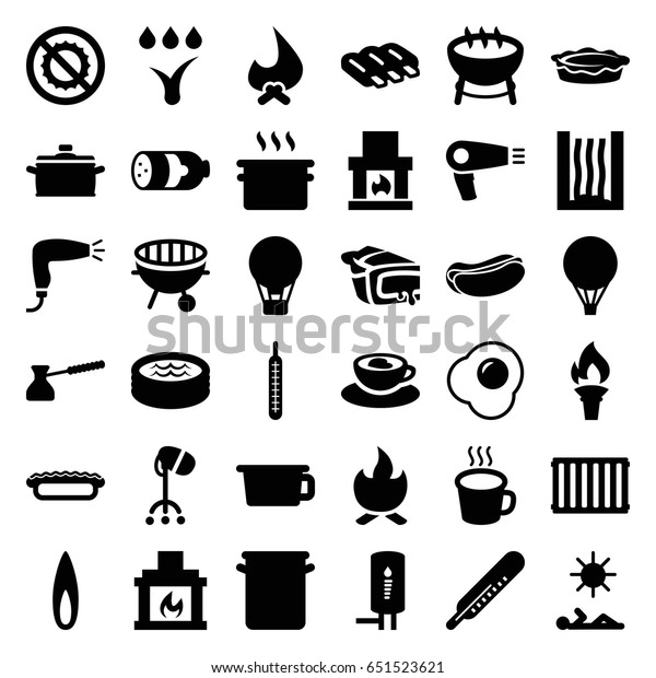 Hot Icons Set Set 36 Hot Stock Vector (Royalty Free) 651523621