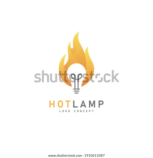 Hot Lamp Logo Symbol Template Flat Stock Vector (Royalty Free ...