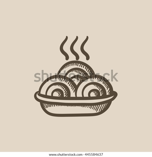 Hot Meal Plate Vector Sketch Icon Stock Vector (Royalty Free) 445584637 ...