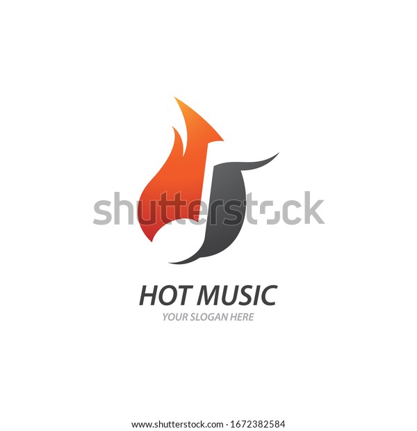 Hot Music Logo Illustration Vector Template Stock Vector (Royalty Free ...