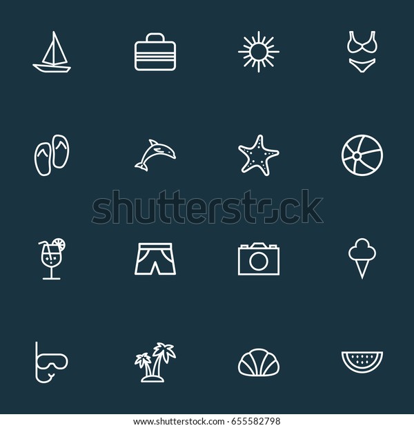 Hot Outline Icons Set Collection Melon Stock Vector (Royalty Free ...