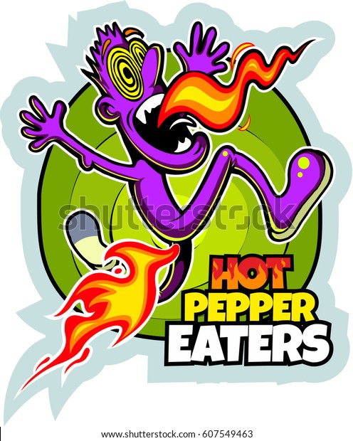 Hot Pepper Eater Running Cartoon Man Stock Vector (Royalty Free ...