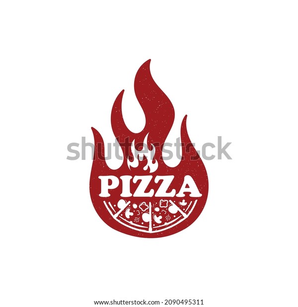 Hot Pizza Logo Fire Flame Spicy Stock Vector (Royalty Free) 2090495311 ...
