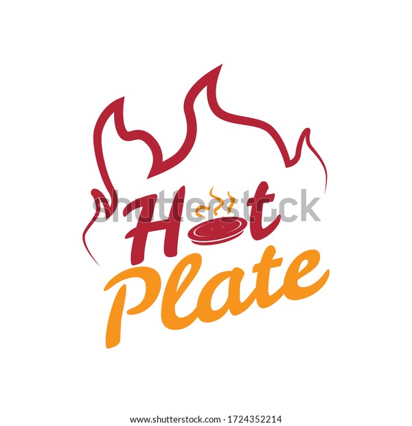 Hot Plate Logo Illustration Template Stock Vector (Royalty Free) 1724352214