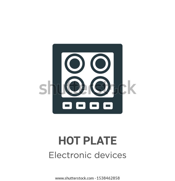 Hot Plate Vector Icon On White Stock Vector (Royalty Free) 1538462858 ...